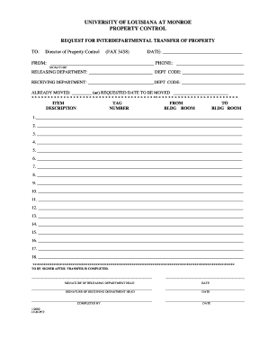 Fillable Online webservices ulm REQUEST FOR INTERDEPARTMENTAL TRANSFER ...