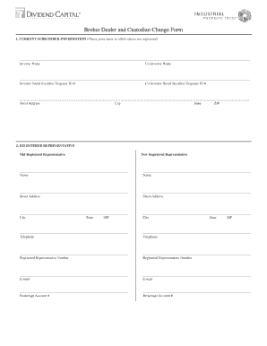Fillable Online IPT-Broker Dealer and Custodian Change Form 01-2014 Fax ...