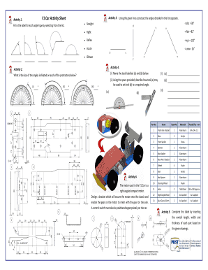 Fillable Online Activity 1 F1 Car Activity Sheet Activity 3 Using the ...