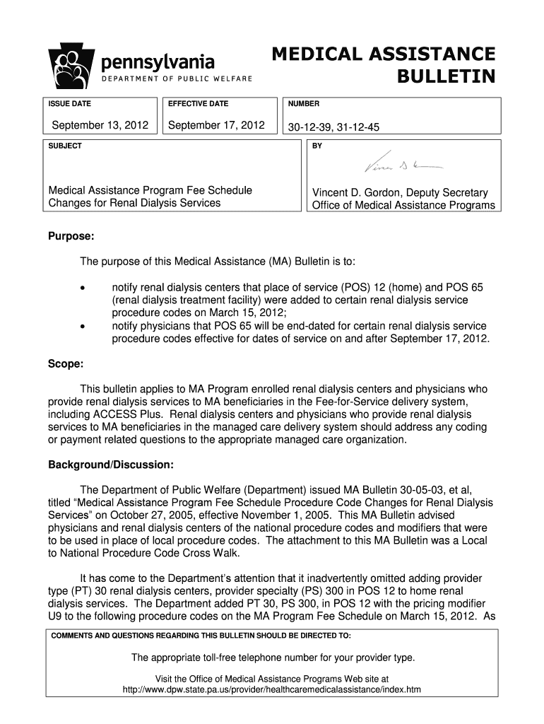 Fillable Online Changes for Renal Dialysis Services Fax Email Print - pdfFiller