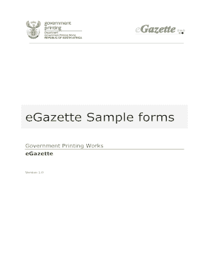 Fillable Online EGazette Sample forms - Government Printing Works Fax ...