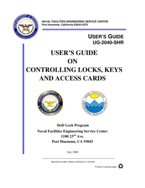 Fillable Online USERS GUIDE ON CONTROLLING LOCKS KEYS AND ACCESS CARDS ...