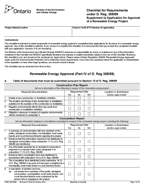 Fillable Online forms ssb gov on Renewable Energy Approval Part IV of O ...