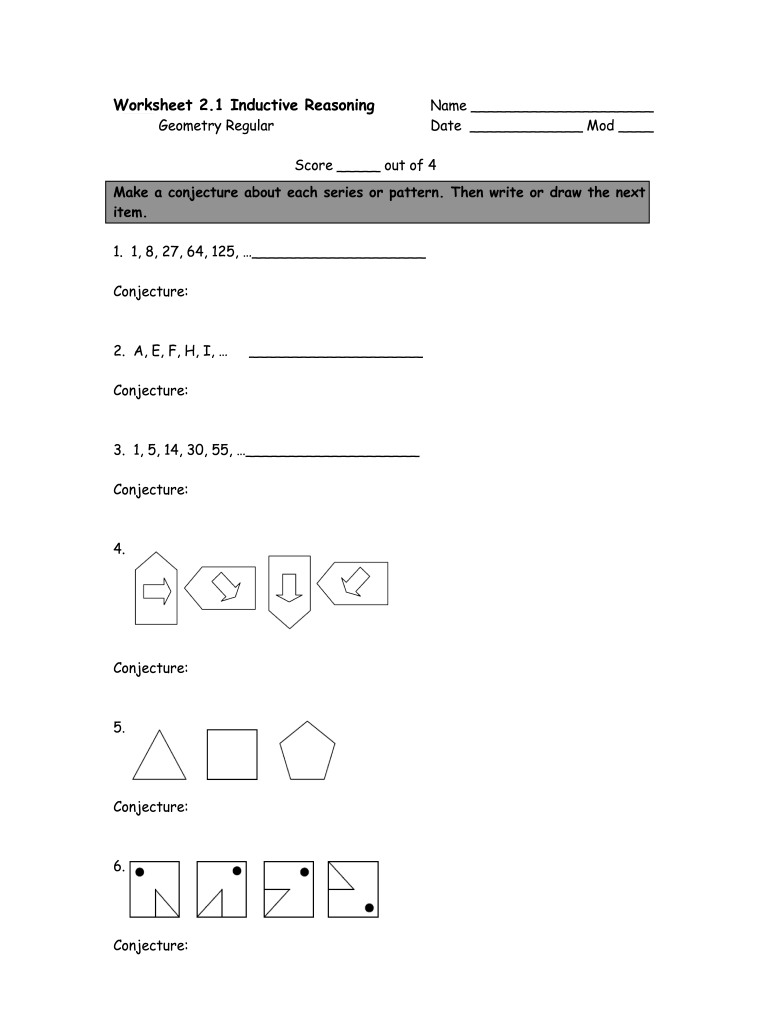 Worksheet 2 1 Inductive Reasoning Answer Key Fill Out Sign Online 