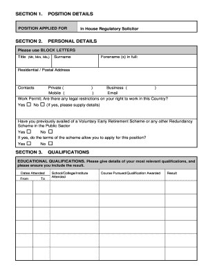 Fillable Online Ouse Regulatory Solicitor Application Form - CORU Fax ...
