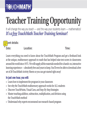Fillable Online Teacher Training Opportunity This document has fillable Fax Email Print - pdfFiller