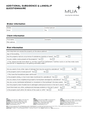 Fillable Online ADDITIONAL SUBSIDENCE & Fax Email Print - pdfFiller