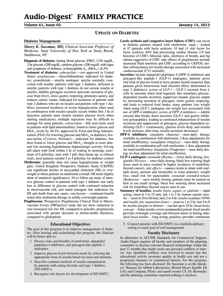 Fillable Online Audio-Digest FAMILY PRACTICE Fax Email Print - pdfFiller