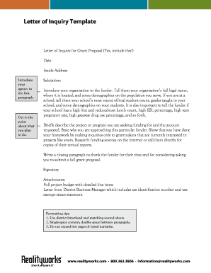 Fillable Online Letter of Inquiry Template Fax Email Print - pdfFiller