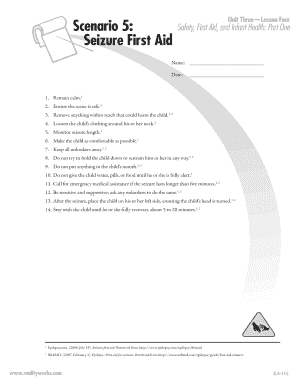 Fillable Online Unit ThreeLesson Four Safety, First Aid, and Infant ...