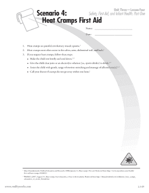 Fillable Online Heat Cramps First Aid Fax Email Print - pdfFiller
