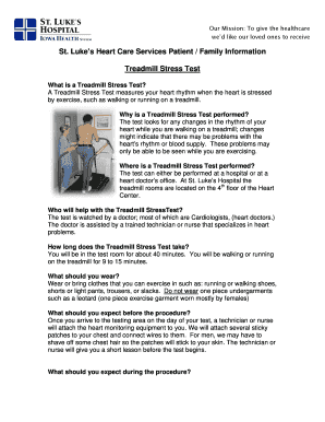 Fillable Online Treadmill Stress Test - UnityPoint Health Fax Email ...