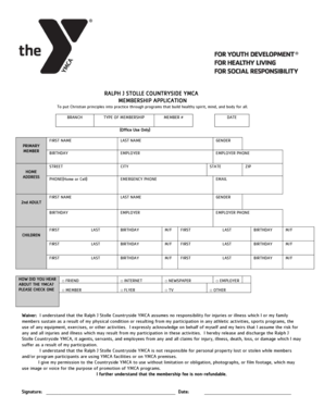 Fillable Online countrysideymca RALPH J STOLLE COUNTRYSIDE YMCA ...