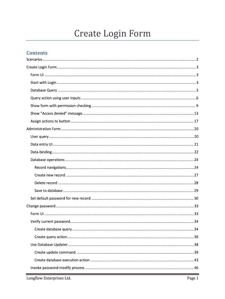 Fillable Online Create Login Form - Limnor Fax Email Print - pdfFiller