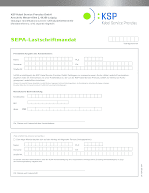 Ausfüllbar Online SEPA-Mandat A4 final 080813 Fax Email Drucken - pdfFiller
