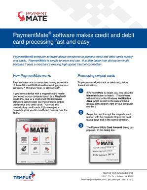 Fillable Online PaymentMate software makes credit and debit card Fax ...