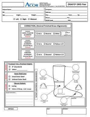 Fillable Online CORRECTION Desired Finished Brace Alignment Fax Email Print - pdfFiller