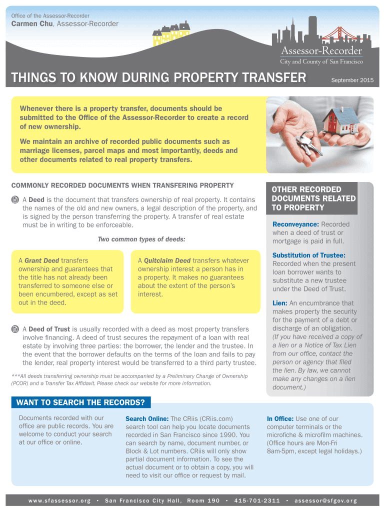 Fillable Online THINGS TO KNOW DURING PROPERTY TRANSFER Fax Email Print ...