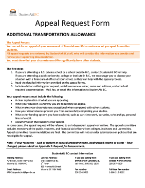 Fillable Online Appeal Request Form - bstudentaidbccab Fax Email Print ...