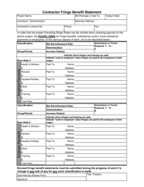 Fillable Online Contractor Fringe Benefit Statement - bsbscorpusb Fax ...