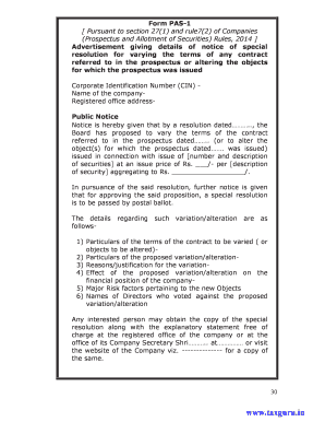 Fillable Online Form PAS-1 Pursuant to section 271 and rule72 of Fax ...