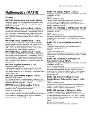 Fillable Online Mathematics (MATH) California State University ...