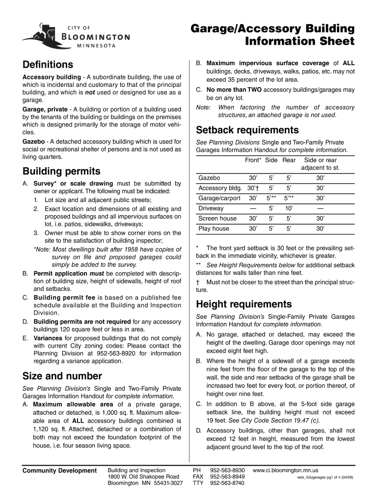 Fillable Online Accessory building - A subordinate building, the use of ...