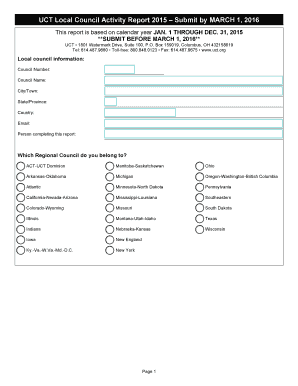 Fillable Online access uct UCT Local Council Activity Report 2015 ...