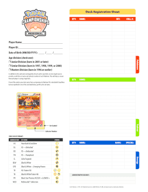 Fillable Online Deck Registration Sheet Fax Email Print - pdfFiller
