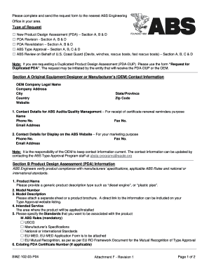 Fillable Online ww2 eagle Request for Type Approval - ABS - ww2 eagle ...