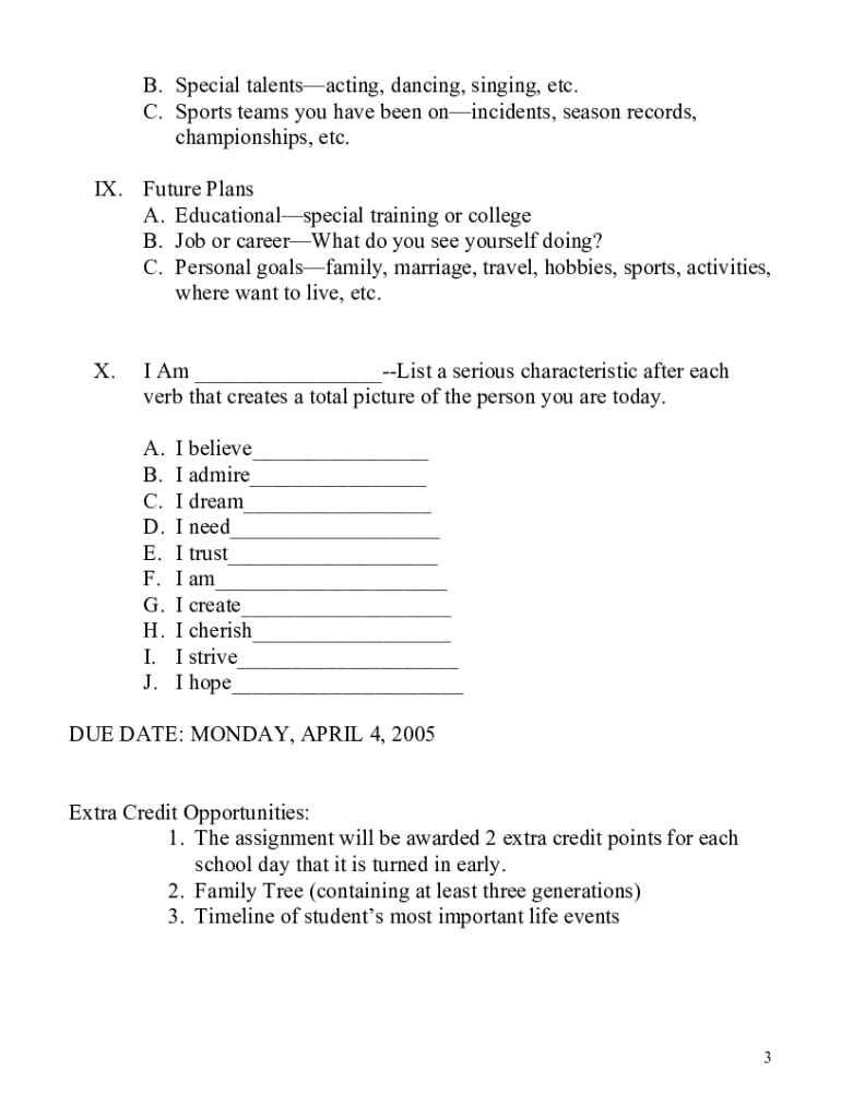 Autobiography Outline Template Fill Online Printable Fillable 