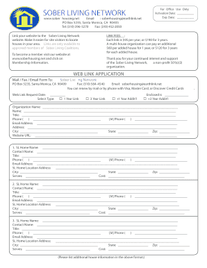 Fillable Online SOBER LIVING NETWORK - soberhousingnet Fax Email Print ...