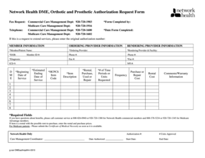 Fillable Online NHP DME Request - Network Health Wisconsin Fax Email ...