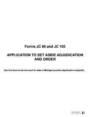 Fillable Online Forms JC 66 and JC 105 APPLICATION TO SET ASIDE ...