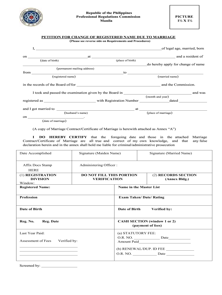 Petition For Change Of Registered Name Due To Marriage Fill And Sign Petition For Change Of Registered Name Due To Marriage Fill And Sign
