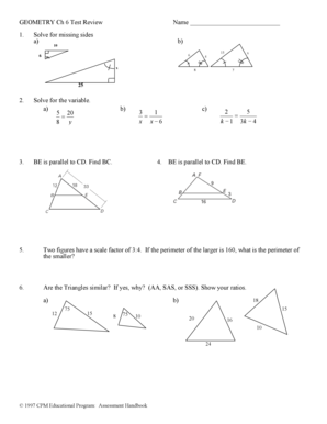 Fillable Online GEOMETRY Ch 6 Test Review bNameb Fax Email Print ...