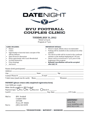 Fillable Online BYU FOOTBALL Fax Email Print - pdfFiller