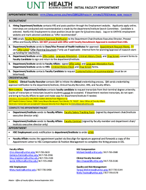 Fillable Online Appointment Packet Checklist - University of North ...