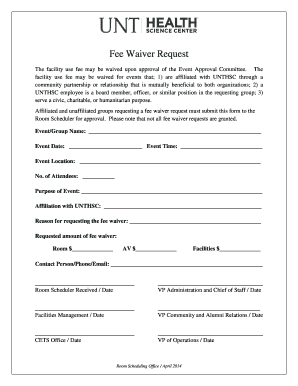Fillable Online Fee Waiver Request bFormb Fax Email Print - pdfFiller