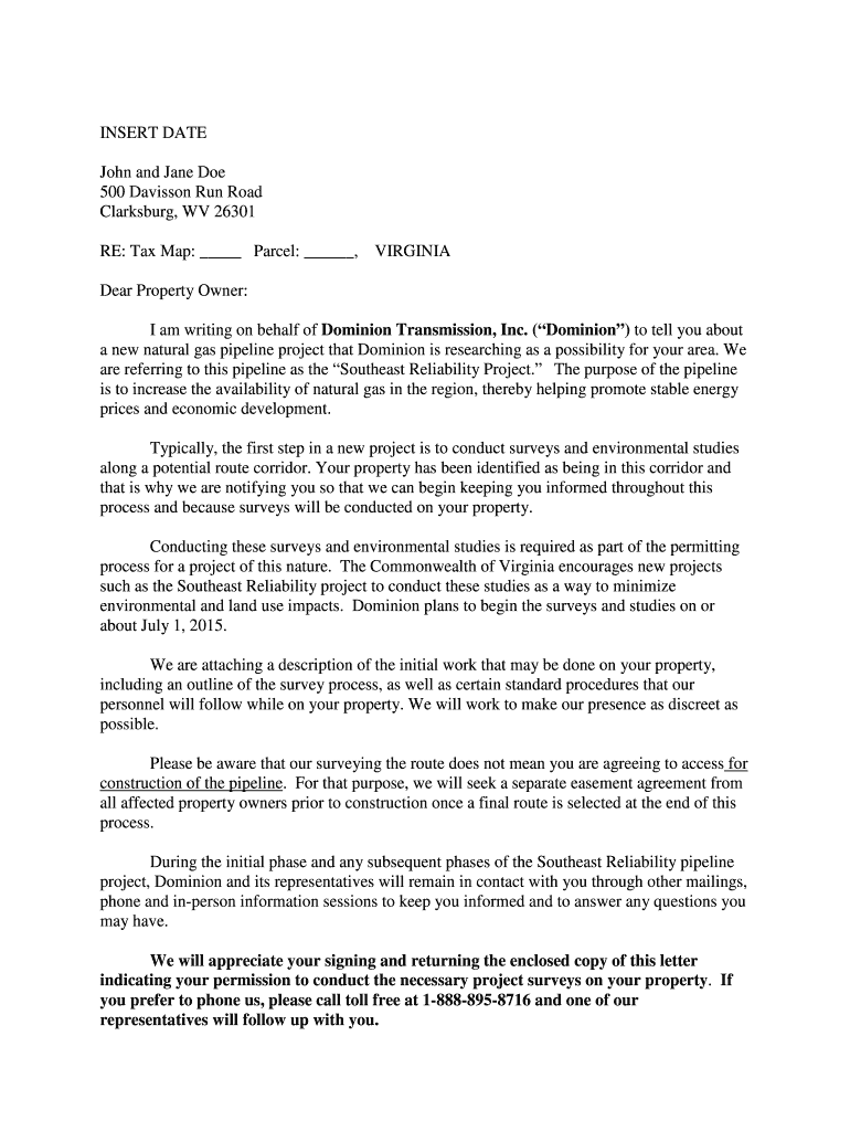 Fillable Online SE Survey Notification Letter VA - FINALdocx Fax Email ...