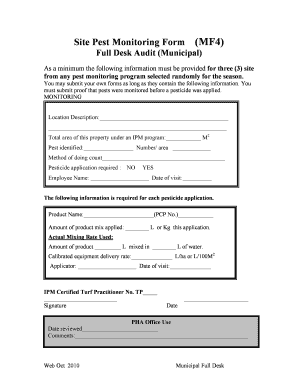 Fillable Online Site Pest Monitoring Form MF4 - Plant Health Fax Email ...