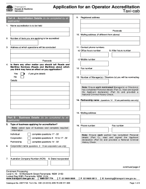 Fillable Online PPS - Application for an Operator Accreditation - Taxi-cab Fax Email Print ...
