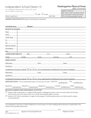 Fillable Online stfrancis k12 mn Independent School District 15 ...