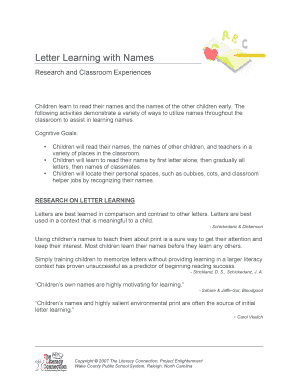 Fillable Online Letter Learning with Names Fax Email Print - pdfFiller