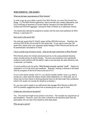 Fillable Online WIKI PERMITS: THE BASICS Fax Email Print - pdfFiller