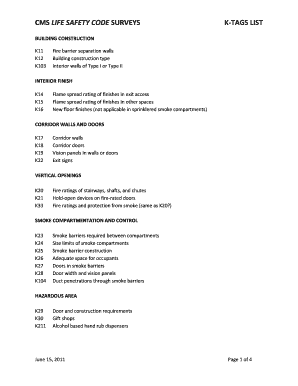 Fillable Online CMS LIFE SAFETY CODE SURVEYS Fax Email Print - pdfFiller