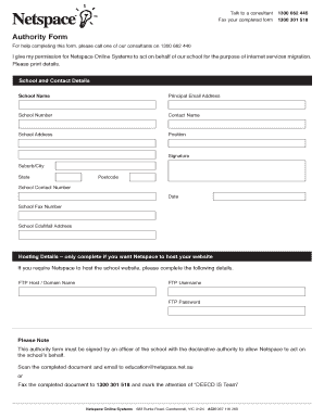 Fillable Online netspace net Netspace Authority Form Fax Email Print ...