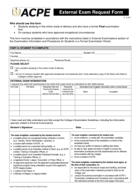 Fillable Online External Exam Request Form - ACPE Fax Email Print ...