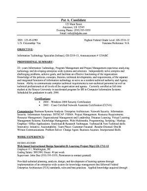 Fillable Online FRSresume2210infosec2.doc Fax Email Print - pdfFiller