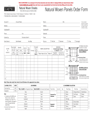 Fillable Online Natural Woven Panels Order Form Fax Email Print - pdfFiller